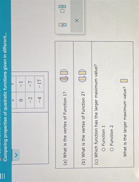 solved answer the questions below based on the two quadratic