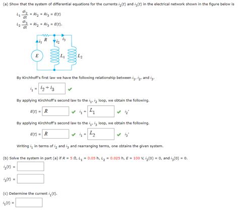 Solved A Show That The System Of Differential Equations