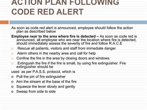 Code Red Policy In Health Care Services For MHA Course Pptx First Aid Injuries