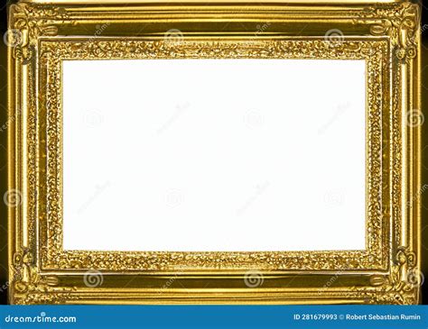 Golden Rectangular Frame Stock Image Image Of Textile 281679993