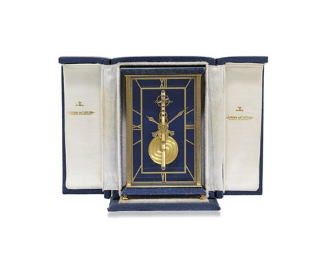 Jaeger Lecoultre A Brass Eight Day Desk Clock With Visible Movement