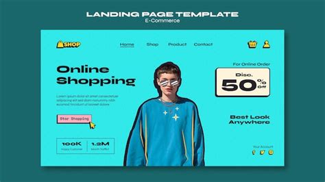 Free Psd Retro E Commerce Landing Page