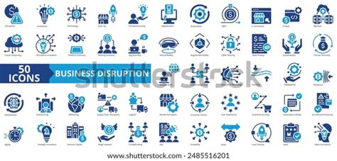 Business Disruption Icon Collection Set Containing Stock Vector