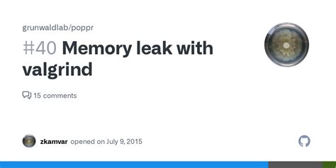 Memory Leak With Valgrind · Issue 40 · Grunwaldlabpoppr · Github