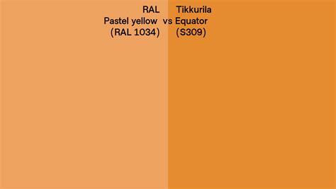 Ral Pastel Yellow Ral 1034 Vs Tikkurila Equator S309 Side By Side