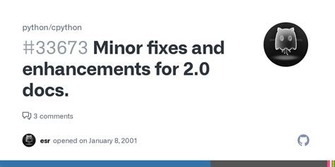 Minor Fixes And Enhancements For 20 Docs · Issue 33673 · Python