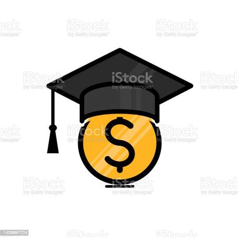 장학금 기호 벡터 로고 졸업 모자를 쓴 달러 동전 학생 대출 교육을위한 돈 대출 대학교에 대한 스톡 벡터 아트 및 기타 이미지