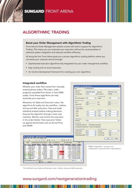 Front Arena Agorithmic Trading Fs Pdf Business Business And Finance