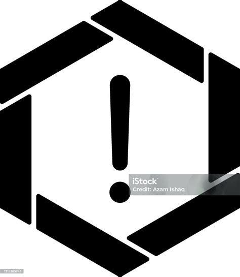 베어 느낌표 개념 요인 조작 및 논리적 부정 벡터 아이콘 디자인 블랙 육각형 경고 표지판 흰색 배경의 안전 라벨 및 위험 기호