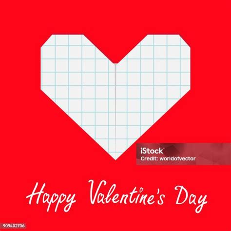 해피 발렌타인 기호 기호입니다 노트북 제곱된 종이 심장 아이콘 종이 접기 수 제 공예 배 줄지어 텍스처입니다 귀여운 그래픽 모양입니다 평면 디자인입니다 인사말 카드를 사랑