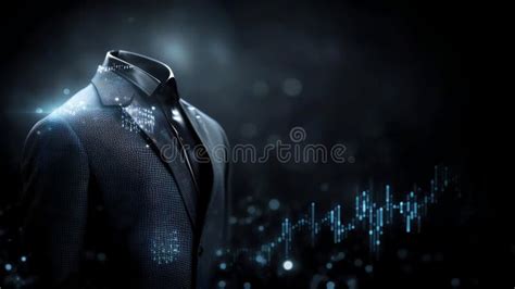 Futuristic Digital Business Suit With Data Visualizations And Virtual Effects Stock Illustration