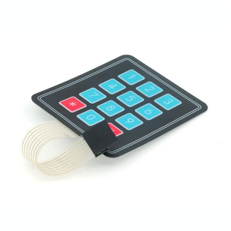 4x3 Matrix 12 Keys Membrane Switch Keypad With Sticker