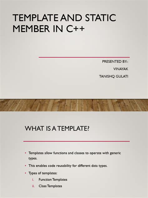 Template And Static Member In Cpp Pdf