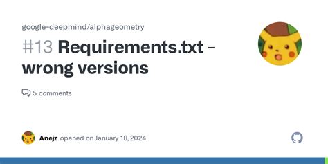 Requirements Txt Wrong Versions Issue Google Deepmind Alphageometry GitHub