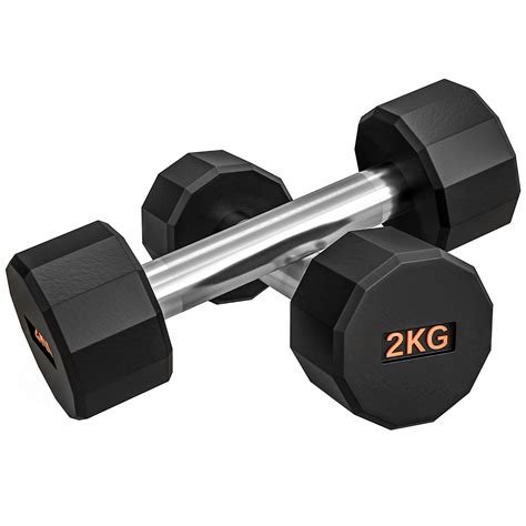 Sportnow 2 X 2kg Dumbbells Weights Set With 12 Sided Shape And Non Slip