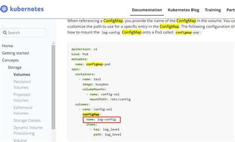 The Controller Of The Configmap Of The Pods Volume Without The Name Field Parameter Reports An