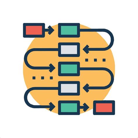 A Flat Icon Of A Process Flow Diagram Vector Art At Vecteezy