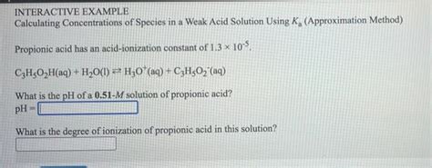 solved interactive example calculating concentrations of