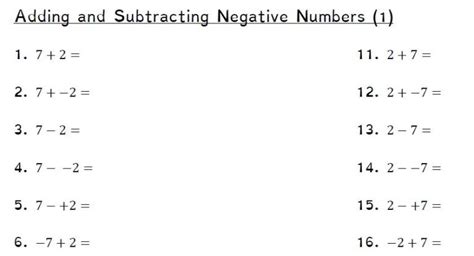 Adding And Subtracting Negative Numbers Minimally Different