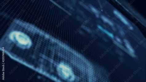 3d Rendering Circle Hud Head Up Display Interface With Ui Map Graph Bar Element For Futuristic