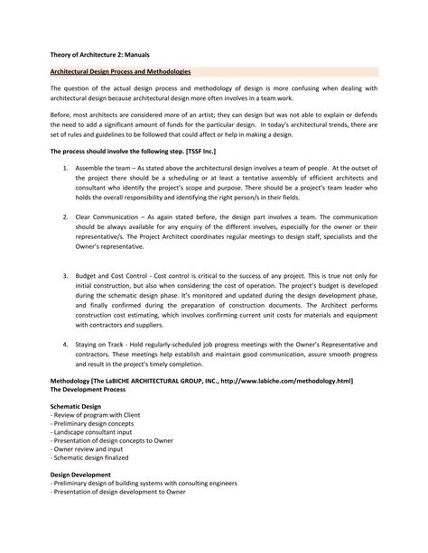 Theory Of Architecture 2 Docx Civil Engineering Industry Industries