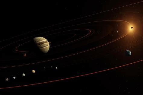 Premium Ai Image Solar System With Planets And Moons Visible Each In