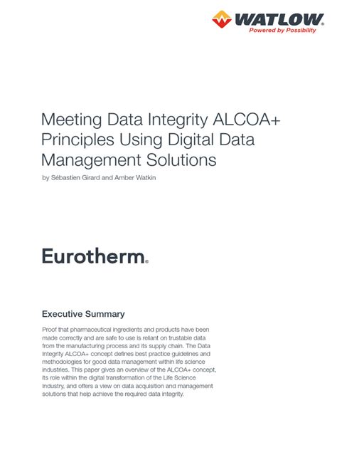 Wp Meeting Data Integrity Alcoa Principles Pdf Accuracy And