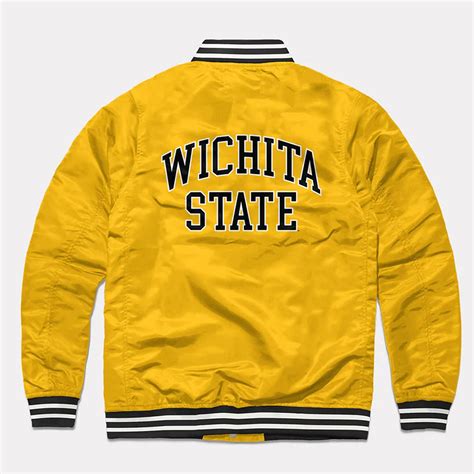Varsity Satin Yellow Wichita State Shockers Jacket
