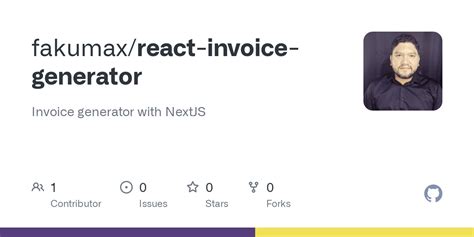 Github Fakumaxreact Invoice Generator Invoice Generator With Nextjs