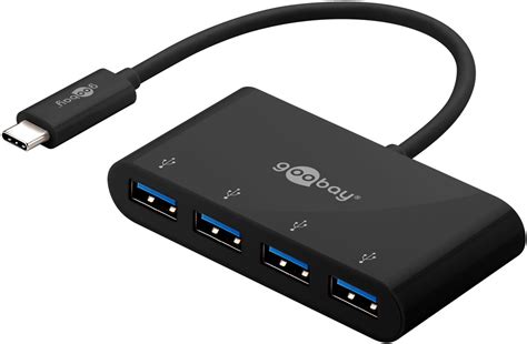 Goobay 4 Weg USB C Multiport Adapter Gelijktijdige Aansluiting Van 4x USB 3 0 A Bus Op USB C
