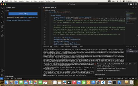 Cant Debug New Empty Project In Net 9 Using Vs Code In Mac Microsoft Qanda