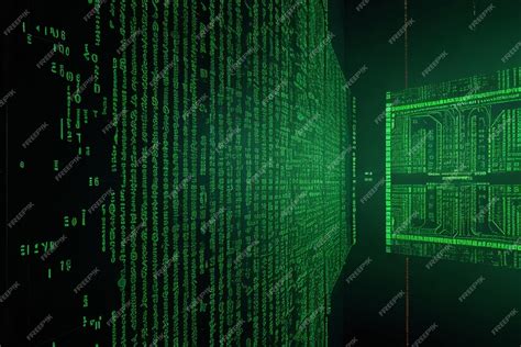 Premium Photo Binary Code Digital Background Matrix Style