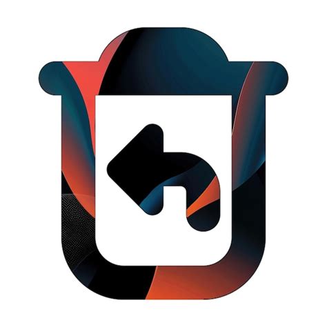 Premium Photo Trash Undo Alt Icon Cyan Orange Waves Texture
