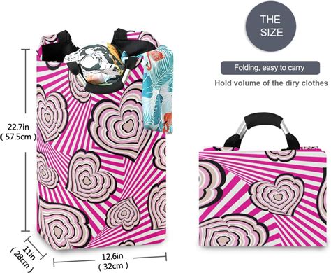 Baskets For Storage Containers Twisted Heart Art Striped Pink Valentines Day Collapsable Rope