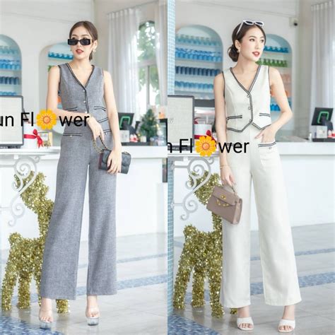 3xl ชุดเซตกางเกงขายาว ผ้าทวิต สวยหรู งานป้าย Lady Sunshine Shopee