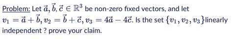 Solved Problem Let A B CR Be Non Zero Fixed Vectors And Chegg