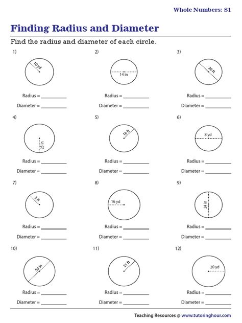 Radius Diameter Whole Numbers 1 Pdf Diameter Triangle Geometry