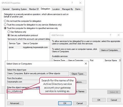 Configure Delegation When Running The Gateway Service As An Active