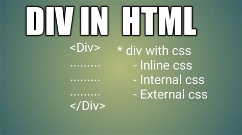 how can create div in html youtube