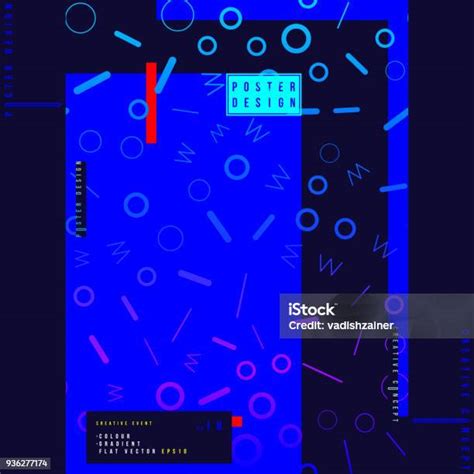 컬러 배경 아트 이벤트에 대 한 추상 크리에이 티브 디자인 포스터 서식 파일 미래 커버입니다 평면 벡터 일러스트 Eps 10 0명에 대한 스톡 벡터 아트 및 기타 이미지