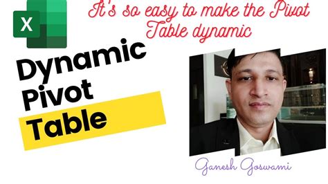 Dynamic Pivot Tablepivot Table Dynamic Using Offset Functionhindi Youtube