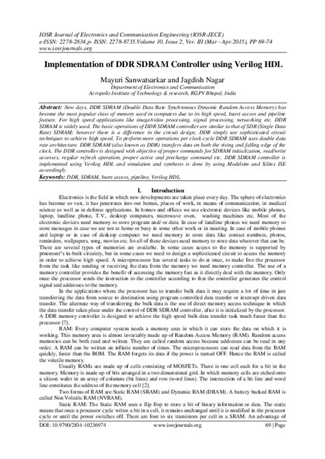 Pdf Implementation Of Ddr Sdram Controller Using Verilog Hdl