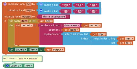 How Do I Replace Multiple Letters In A Sentence With Other Letters Mit App Inventor Help Mit