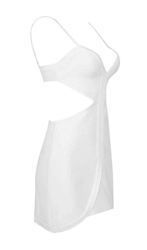 Bandage Backless Mini Dress In White