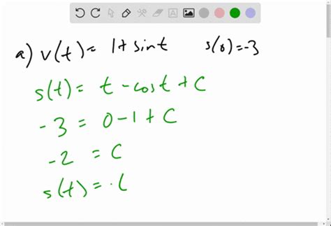 A Particle Moves Along An S Axis Use The Given Information To Find The Position Function Of
