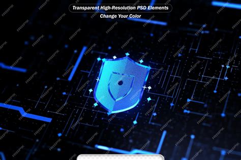 Premium Psd Hitech Shield Of Cyber Security Digital Data Network Protection