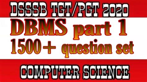 DSSSB DBMS PART YouTube
