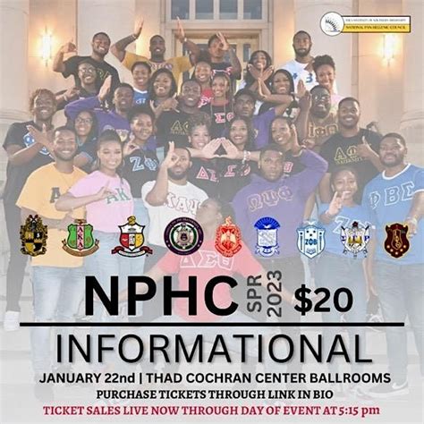 Spring 2023 Southern Miss Nphc Fraternity And Sorority Informational Thad Cochran Center