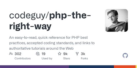 github codeguy php the right way an easy to read quick reference