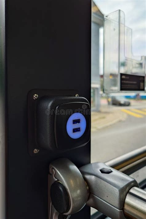 Usb Charging Outlet Or Socket On A Public Transport Bus In Europe No